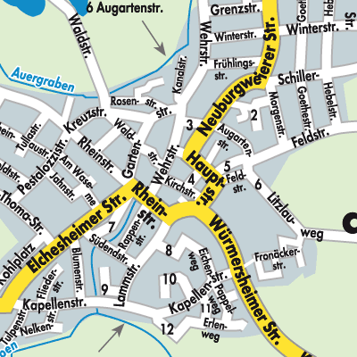 Au am Rhein - Stadtpläne und Landkarten