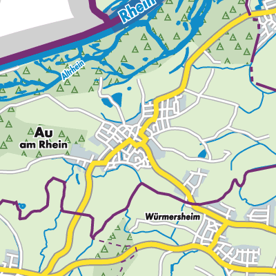 Au am Rhein - Stadtpläne und Landkarten