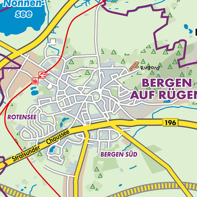 Bergen auf Rügen - Stadtpläne und Landkarten