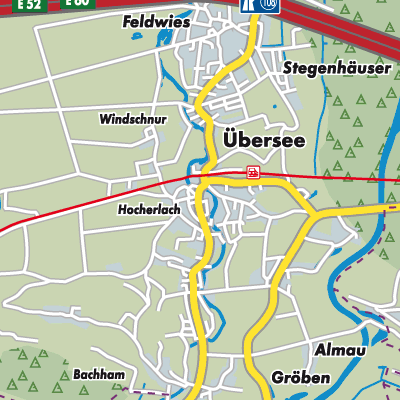 Übersee - Stadtpläne und Landkarten