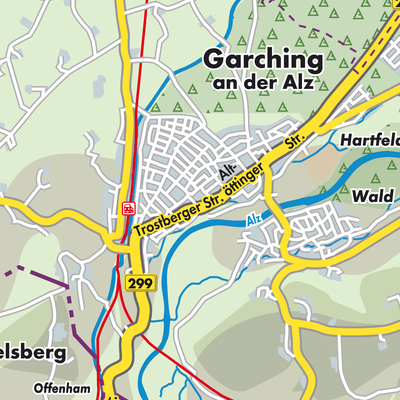 Garching an der Alz - Stadtpläne und Landkarten
