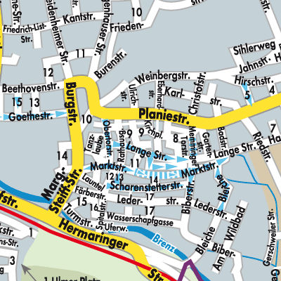 Giengen an der Brenz - Stadtpläne und Landkarten