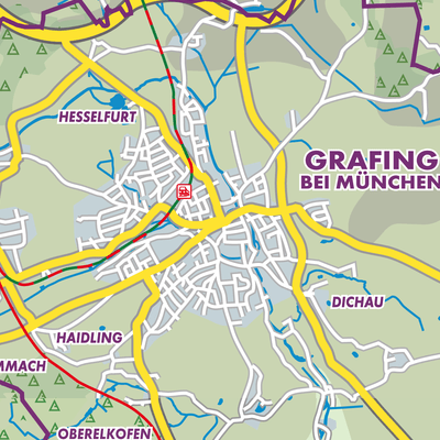 Grafing bei München - Stadtpläne und Landkarten