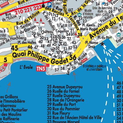 Neuchâtel - Stadtpläne und Landkarten
