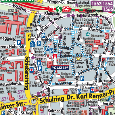 St. Pölten - Stadtpläne und Landkarten
