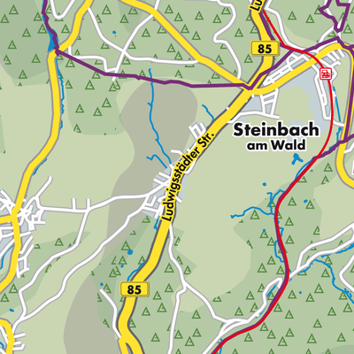 Steinbach am Wald - Stadtpläne und Landkarten