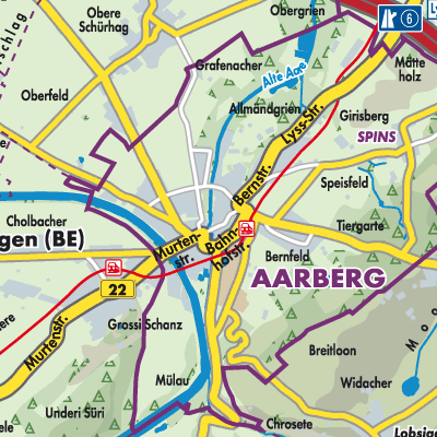 Aarberg - Stadtpläne und Landkarten