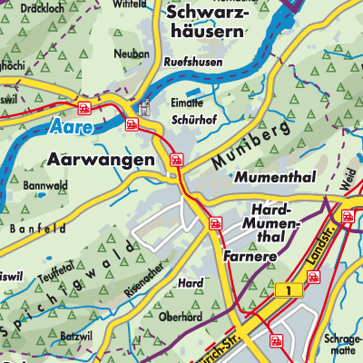 Aarwangen - Stadtpläne und Landkarten