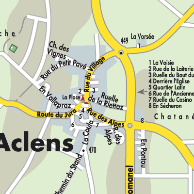 Aclens - Stadtpläne und Landkarten