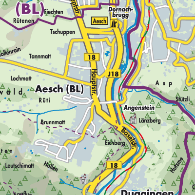 Aesch - Stadtpläne und Landkarten