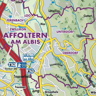 Affoltern am Albis - Stadtpläne und Landkarten