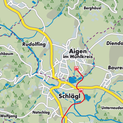 Aigen-Schlägl - Stadtpläne und Landkarten