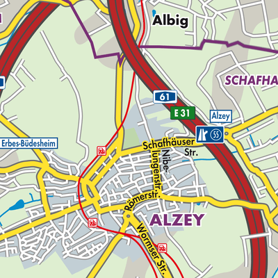 Alzey-Land - Stadtpläne und Landkarten