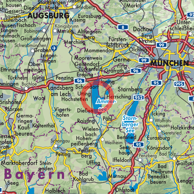Ammersee - Stadtpläne und Landkarten