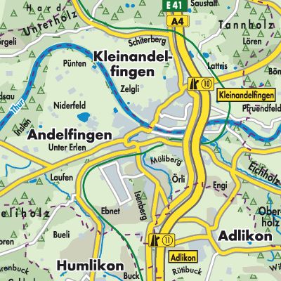 Andelfingen - Stadtpläne und Landkarten
