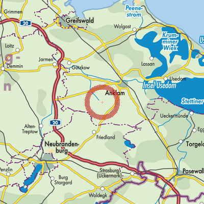 Anklam-Land - Stadtpläne und Landkarten