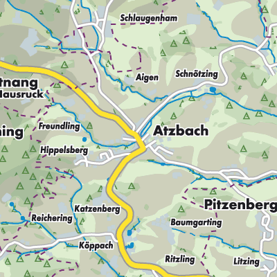 Atzbach - Stadtpläne und Landkarten