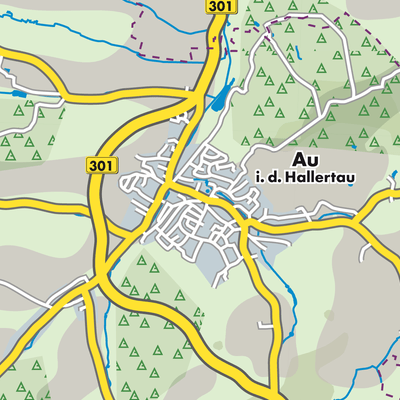 Au in der Hallertau - Stadtpläne und Landkarten