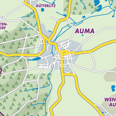 Auma - Stadtpläne und Landkarten