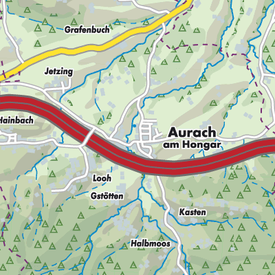 Aurach am Hongar - Stadtpläne und Landkarten