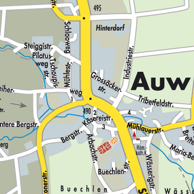Auw - Stadtpläne und Landkarten