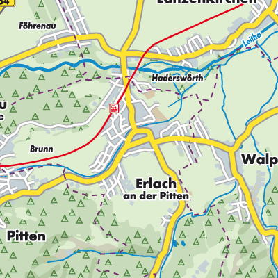 Bad Erlach - Stadtpläne und Landkarten