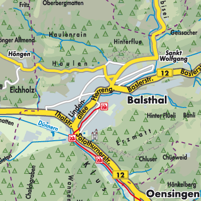 Balsthal - Stadtpläne und Landkarten