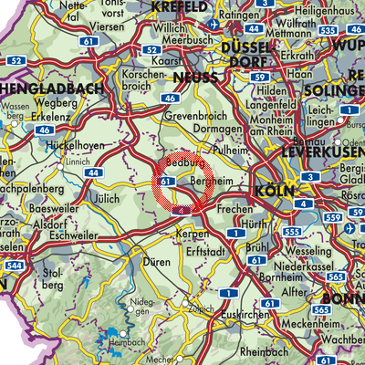 Bergheim - Stadtpläne und Landkarten