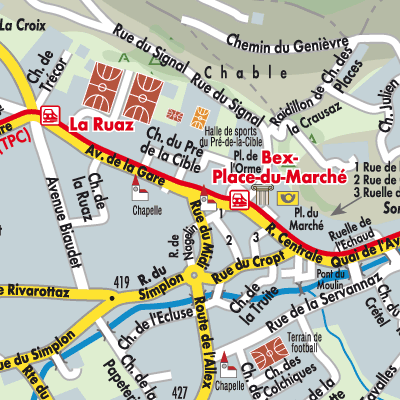 Bex - Stadtpläne und Landkarten