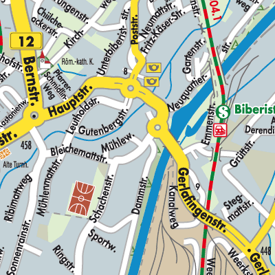Biberist - Stadtpläne und Landkarten