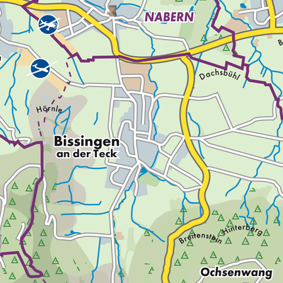 Bissingen an der Teck - Stadtpläne und Landkarten