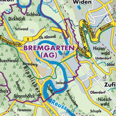 Bremgarten - Stadtpläne und Landkarten