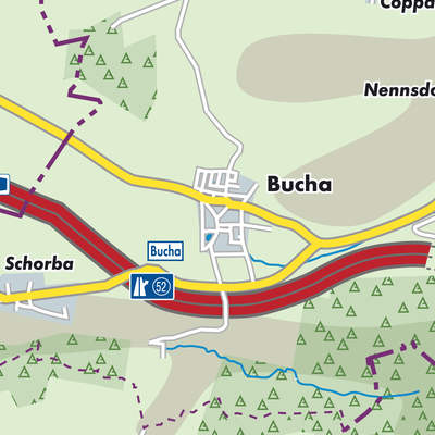 Bucha - Stadtpläne und Landkarten