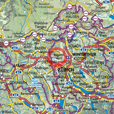 Buchs (ZH) - Stadtpläne und Landkarten