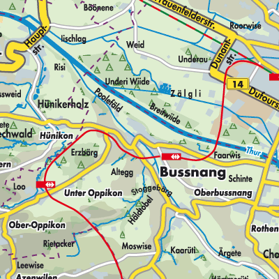 Bussnang - Stadtpläne und Landkarten