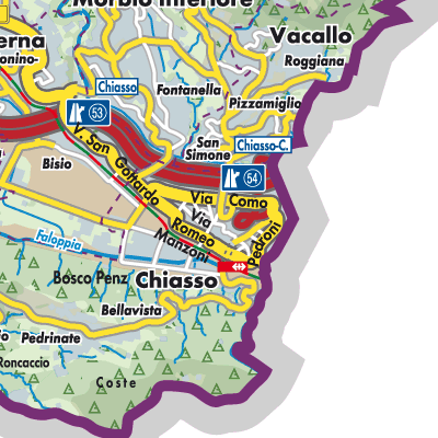 Chiasso - Stadtpläne und Landkarten