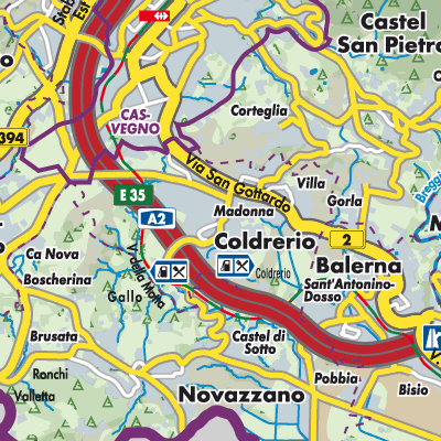 Coldrerio - Stadtpläne und Landkarten