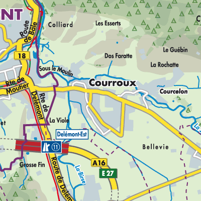 Courroux - Stadtpläne und Landkarten