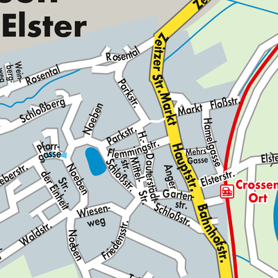 Crossen an der Elster - Stadtpläne und Landkarten