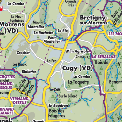 Cugy - Stadtpläne und Landkarten