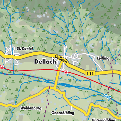 Dellach - Stadtpläne und Landkarten