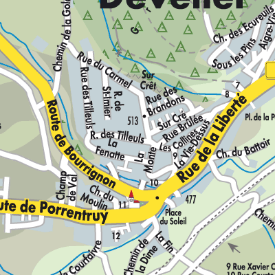 Develier - Stadtpläne und Landkarten