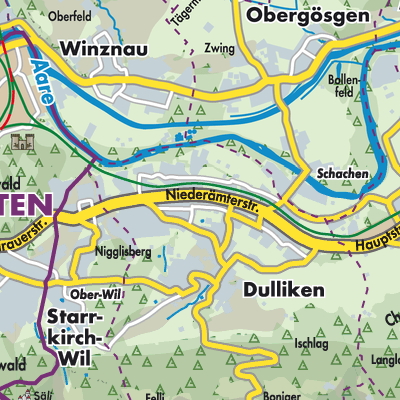Dulliken - Stadtpläne und Landkarten