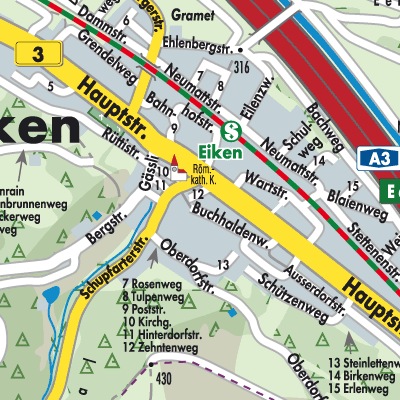 Eiken - Stadtpläne und Landkarten