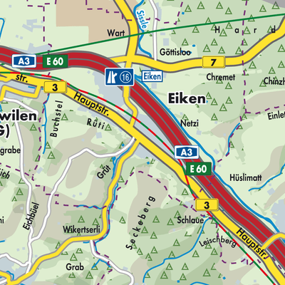 Eiken - Stadtpläne und Landkarten