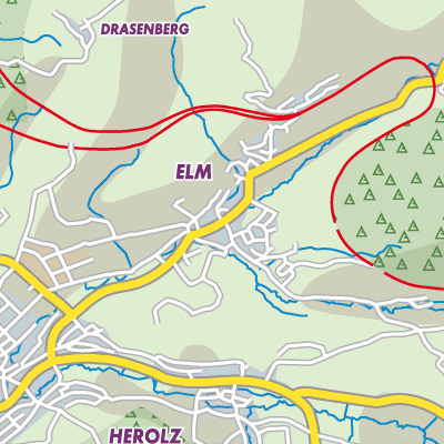 Elm - Stadtpläne und Landkarten