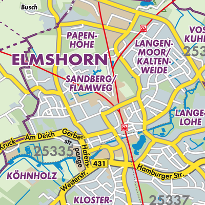 Elmshorn-Land - Stadtpläne und Landkarten