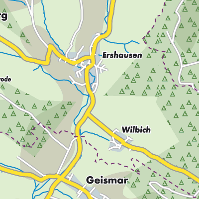 Ershausen/Geismar - Stadtpläne und Landkarten