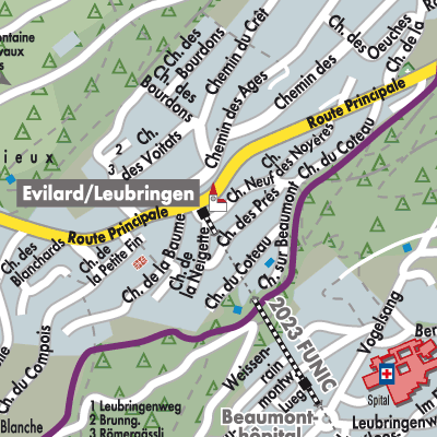 Evilard - Stadtpläne und Landkarten