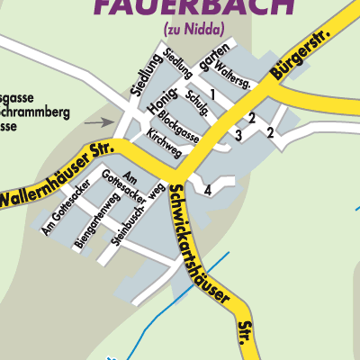 Fauerbach - Stadtpläne und Landkarten